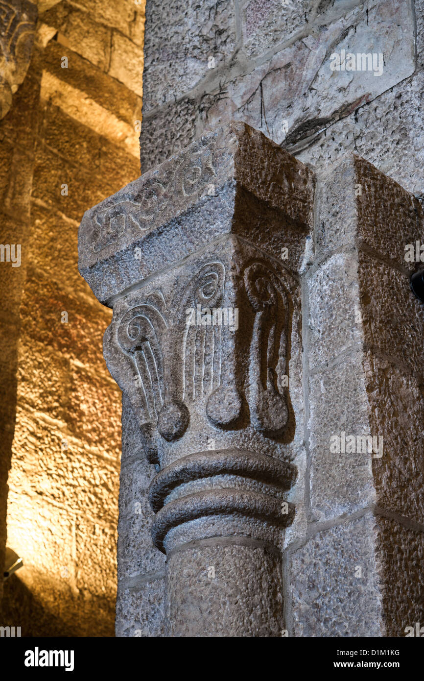 Capital of column in main nave of the Church of St. Salvador in ...