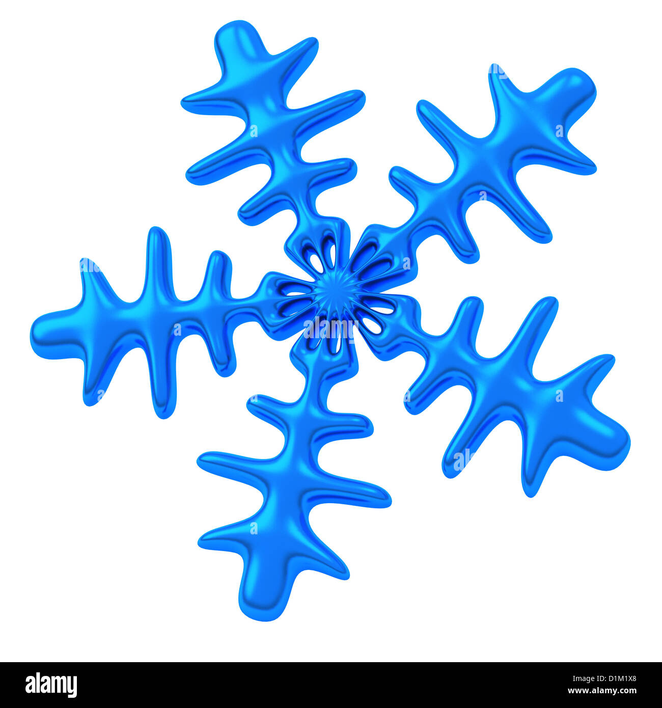 Blue snowflake, 3d icon Stock Photo - Alamy