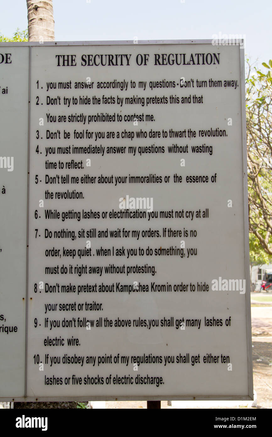 List of rules which were expected to be obeyed by inmates of the ...