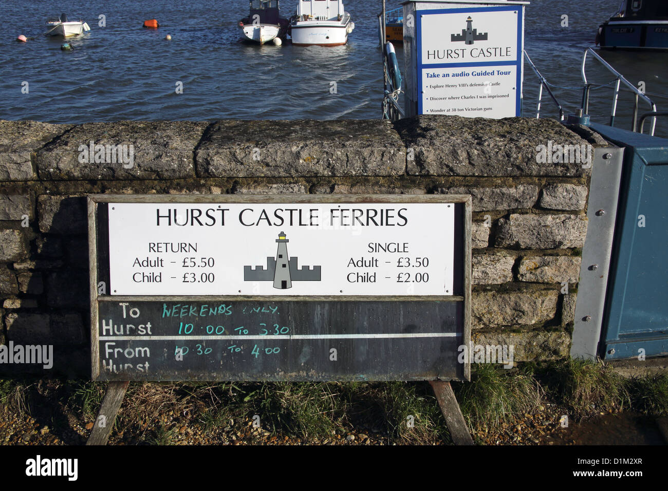 ferry to hurst castle from the small village and harbour of keyhaven on ...