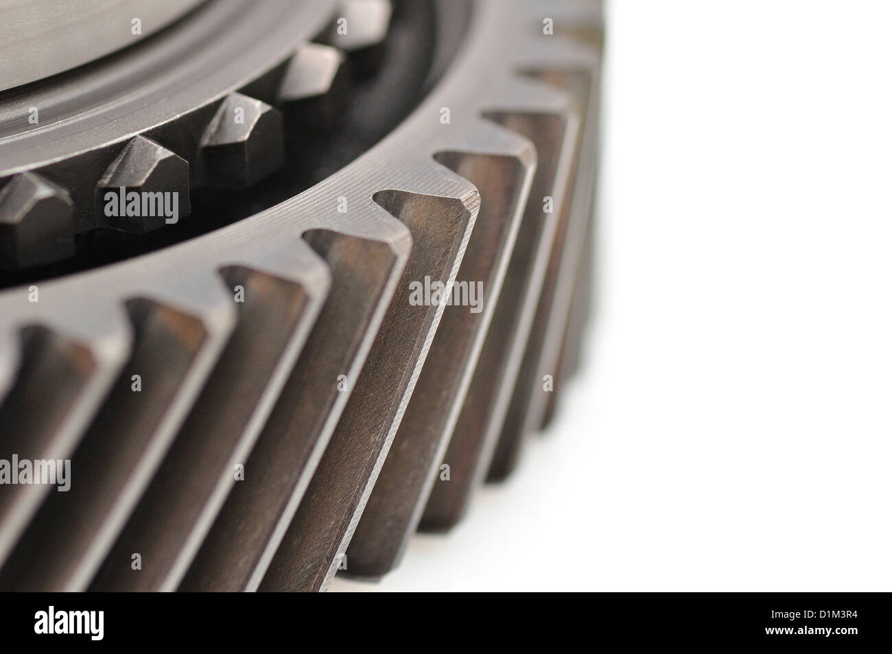 Gearbox parts isolated on white background Stock Photo - Alamy