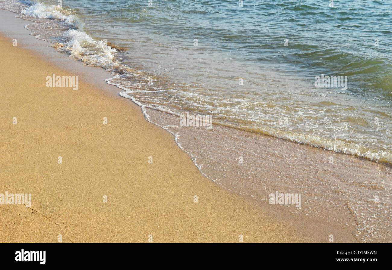 sand and blue sea wave Stock Photo - Alamy