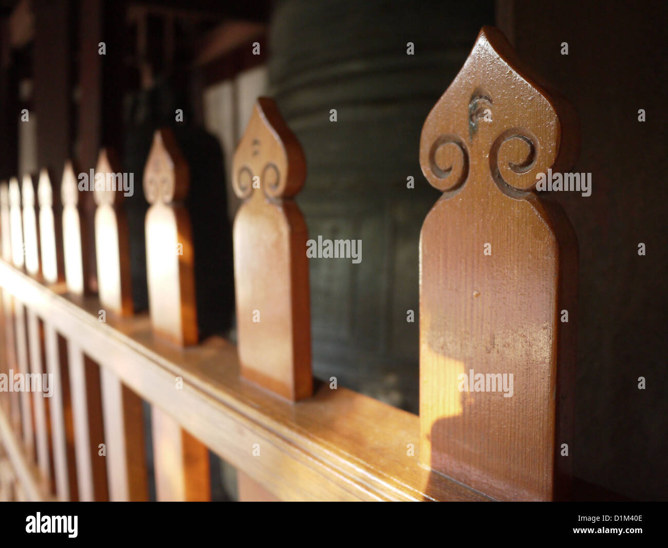 wooden fence buddhist temple Stock Photo - Alamy