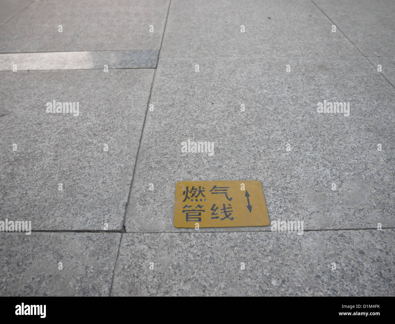 gas pipe underground sign chinese Stock Photo - Alamy