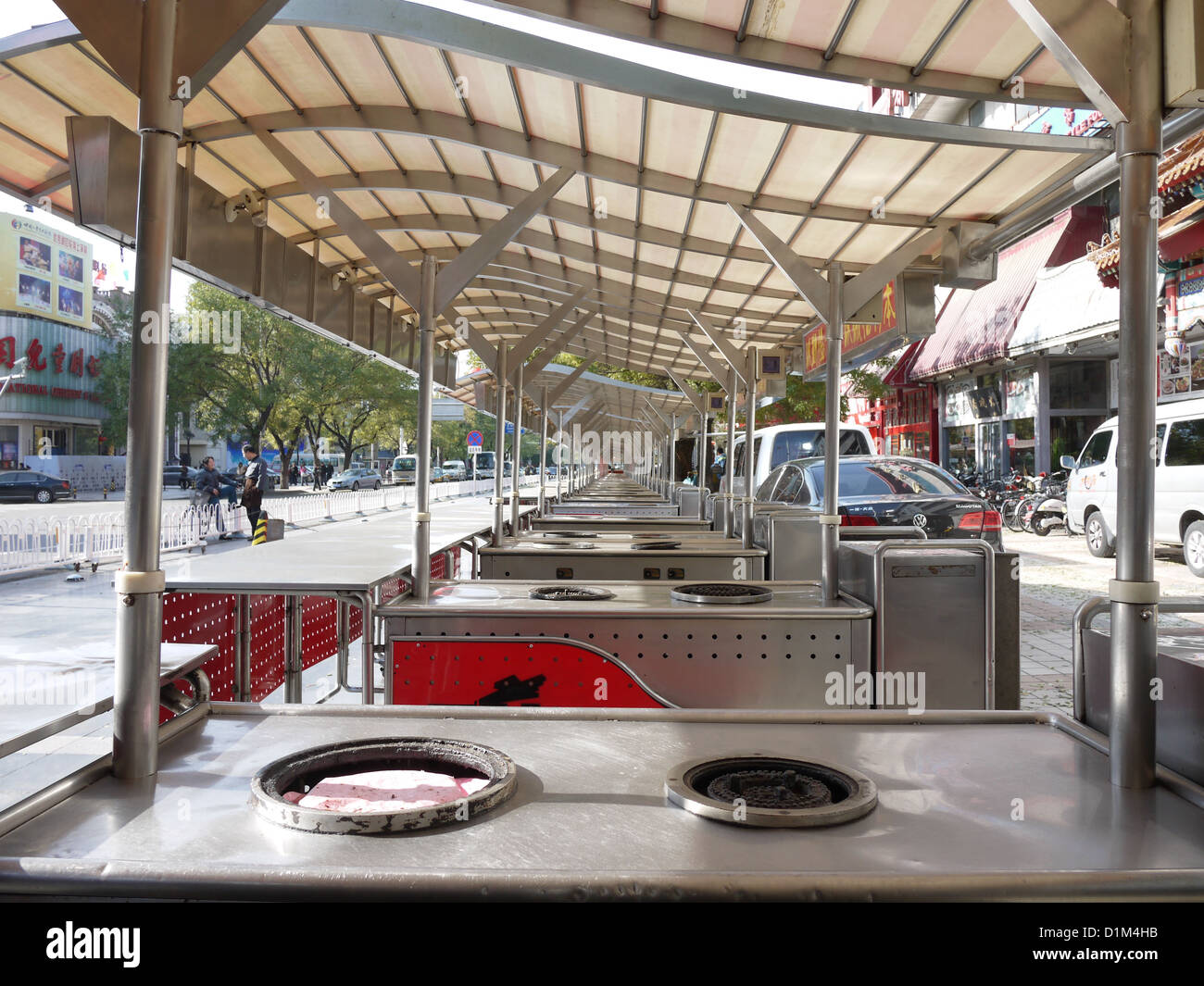 street food vendor booth empty china Stock Photo - Alamy