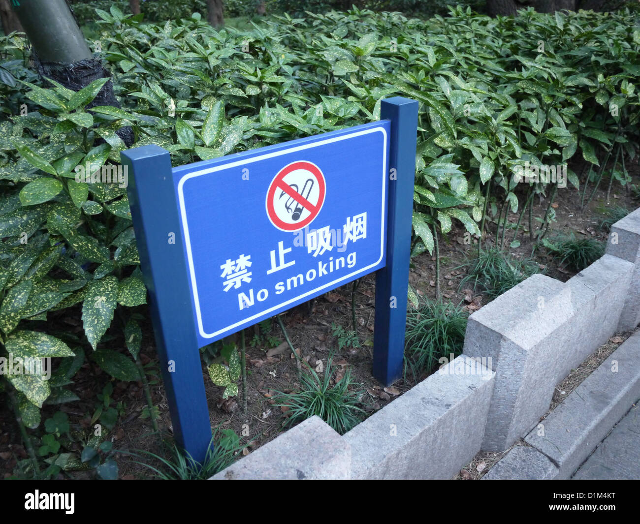 no smoking sign chinese english Stock Photo - Alamy