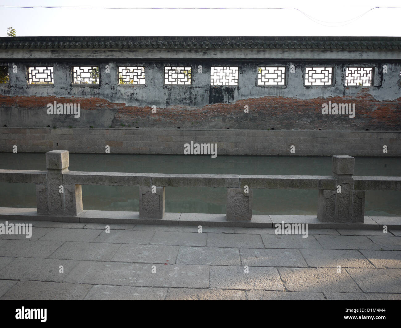rural village brick concrete walk path china Stock Photo - Alamy