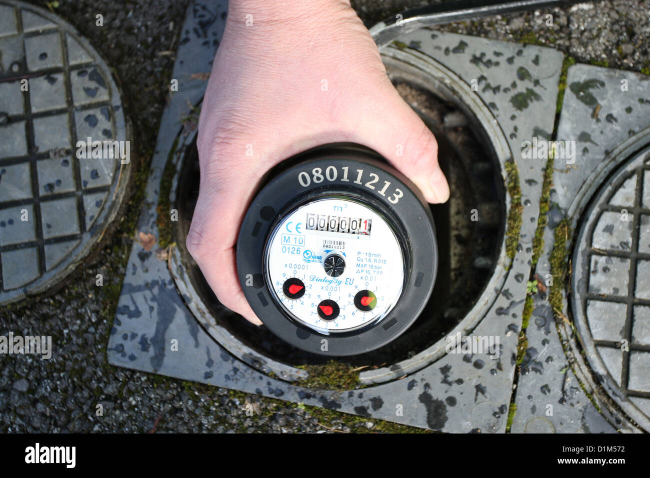 Water meters ready to be put into the ground Stock Photo - Alamy