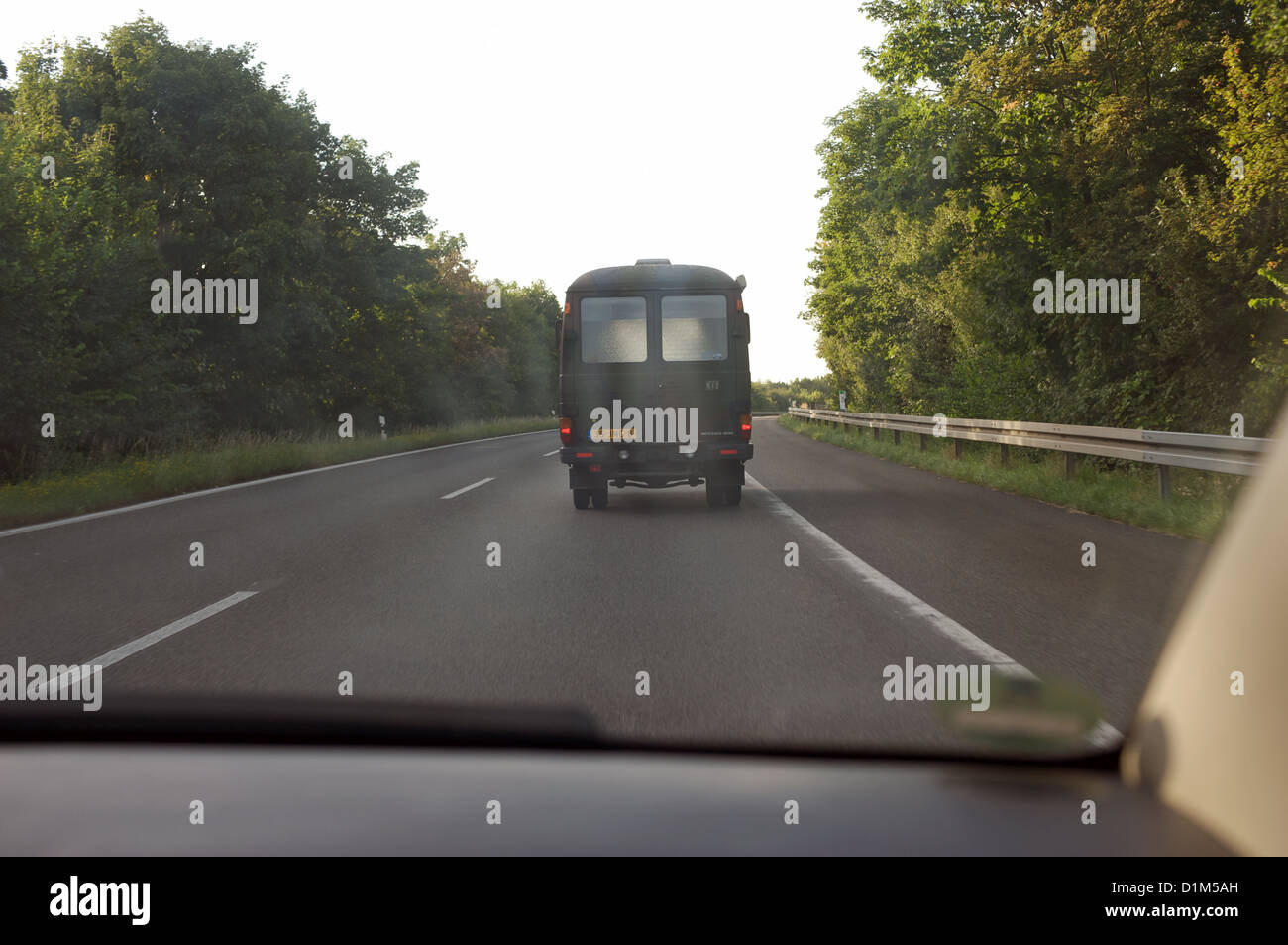 Mercedes-Benz van, German autobahn Stock Photo - Alamy