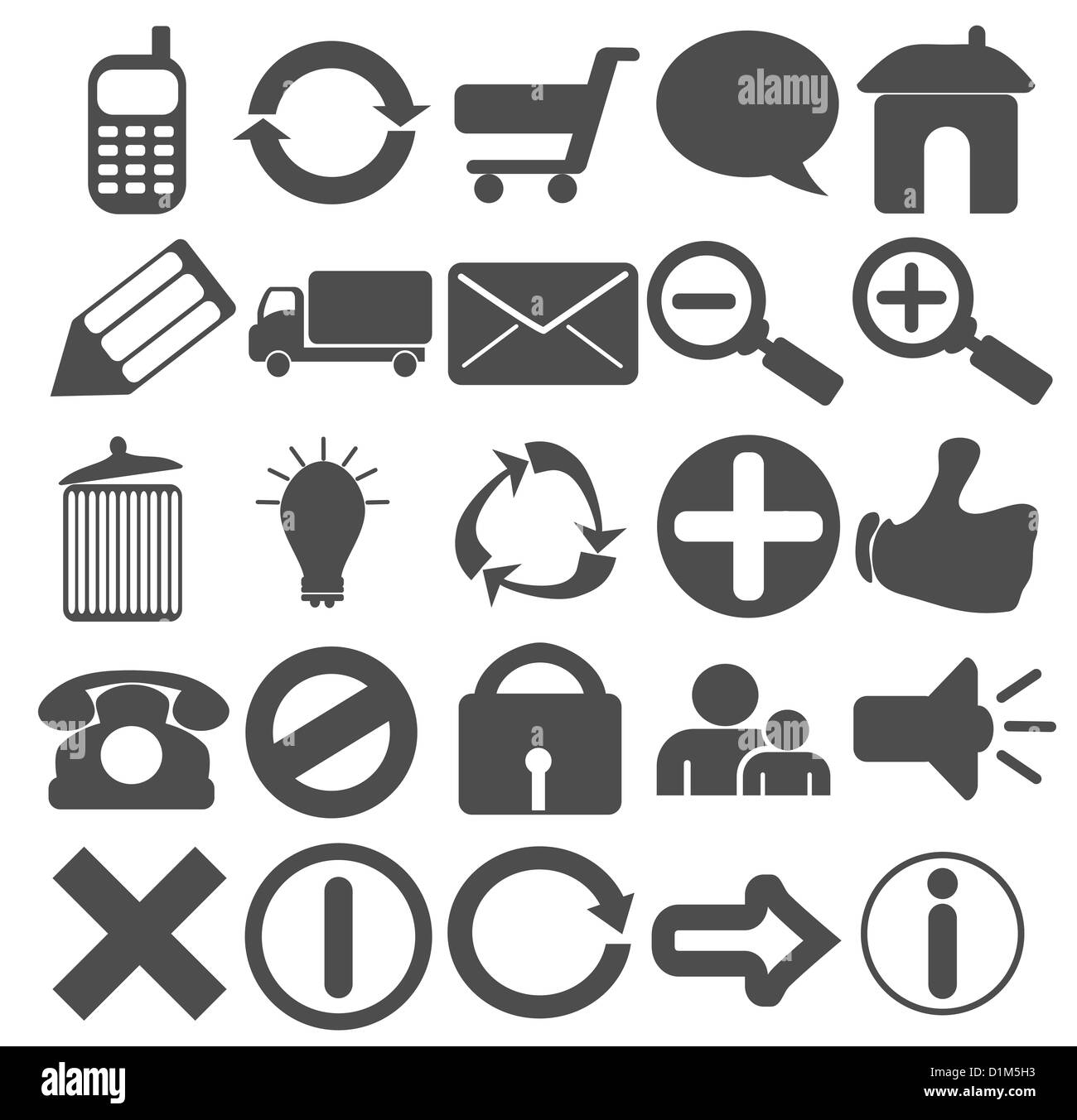 Simple Grey Web Icons Stock Photo - Alamy
