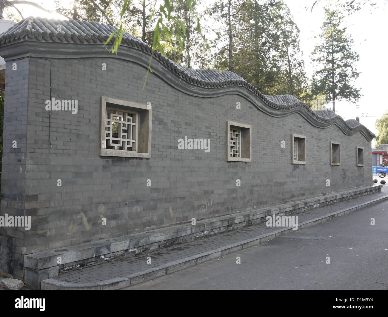 ancient chinese style brick wall Stock Photo - Alamy
