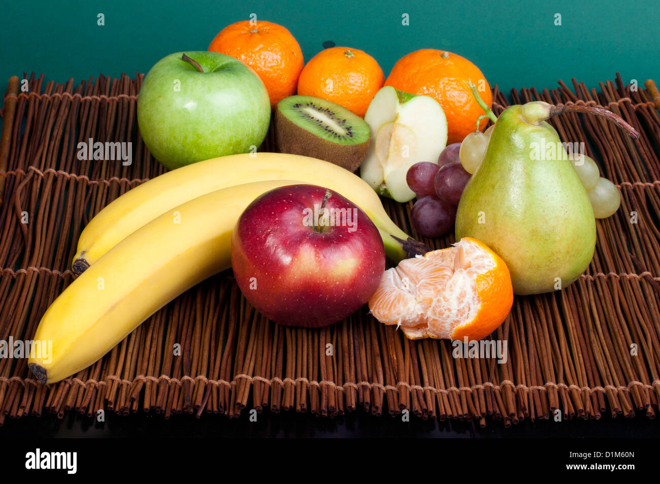 Various fruits white isolated Stock Photo - Alamy