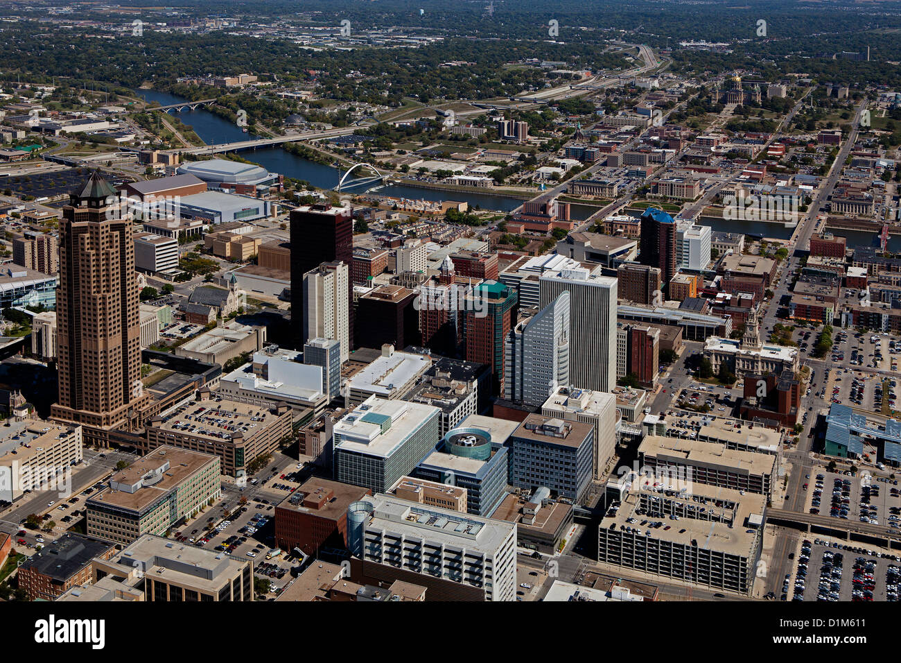 aerial photograph Des Moines, Iowa Stock Photo - Alamy