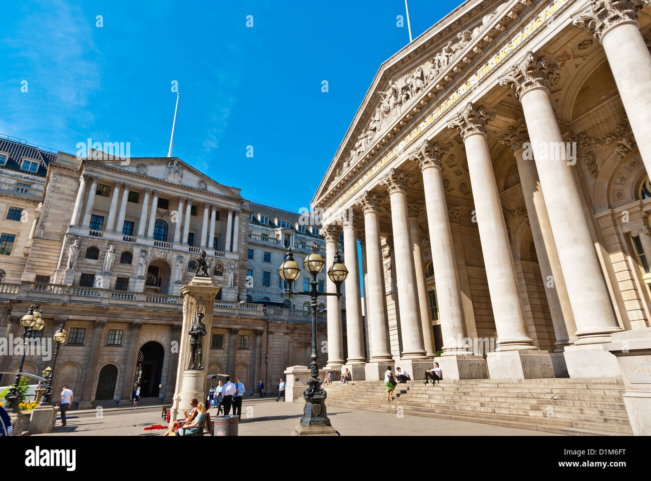 The Bank of England and the Royal Exchange, London Stock Photo - Alamy