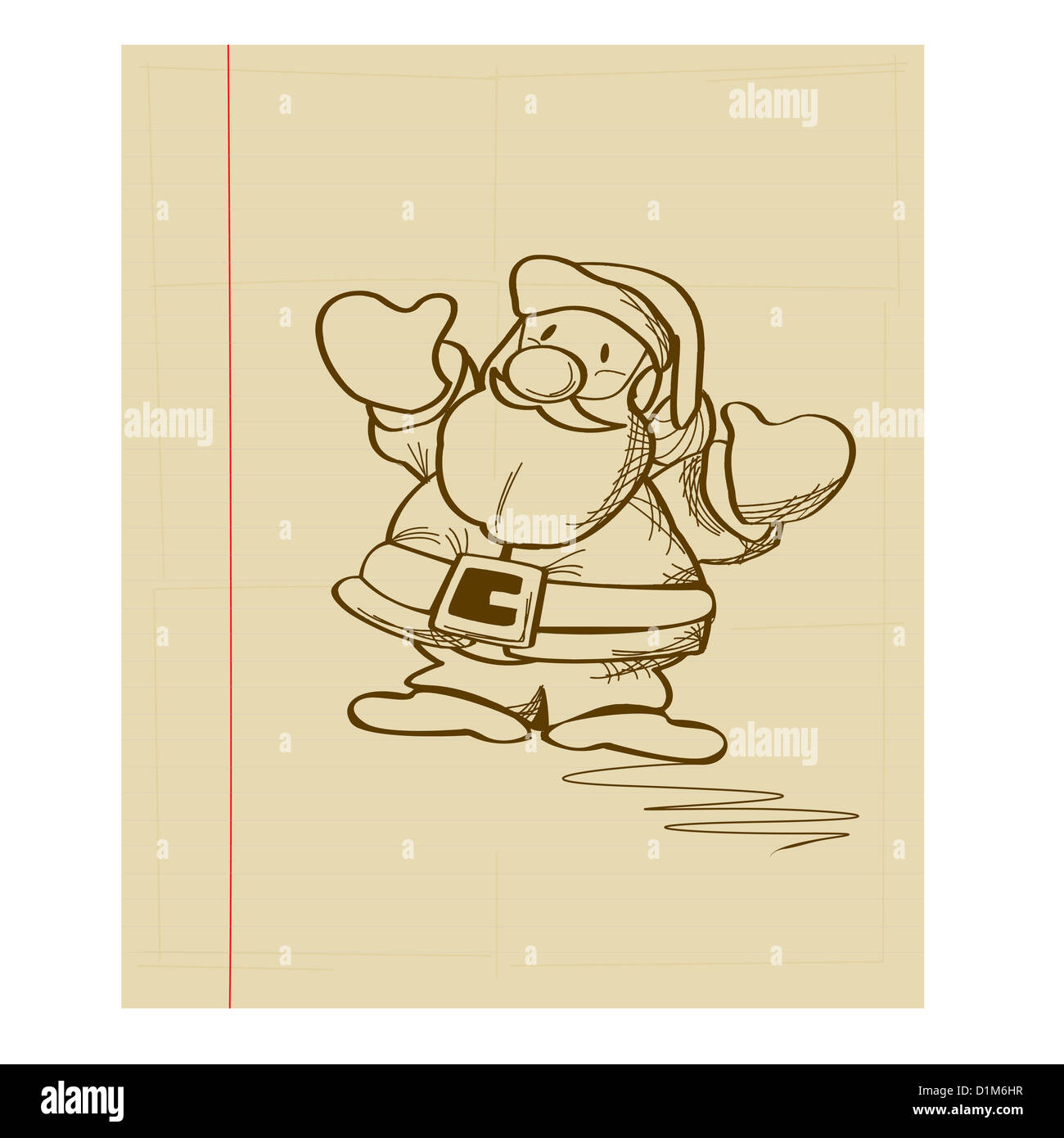 Doodle sketch drawing of and Santa Claus Stock Photo - Alamy