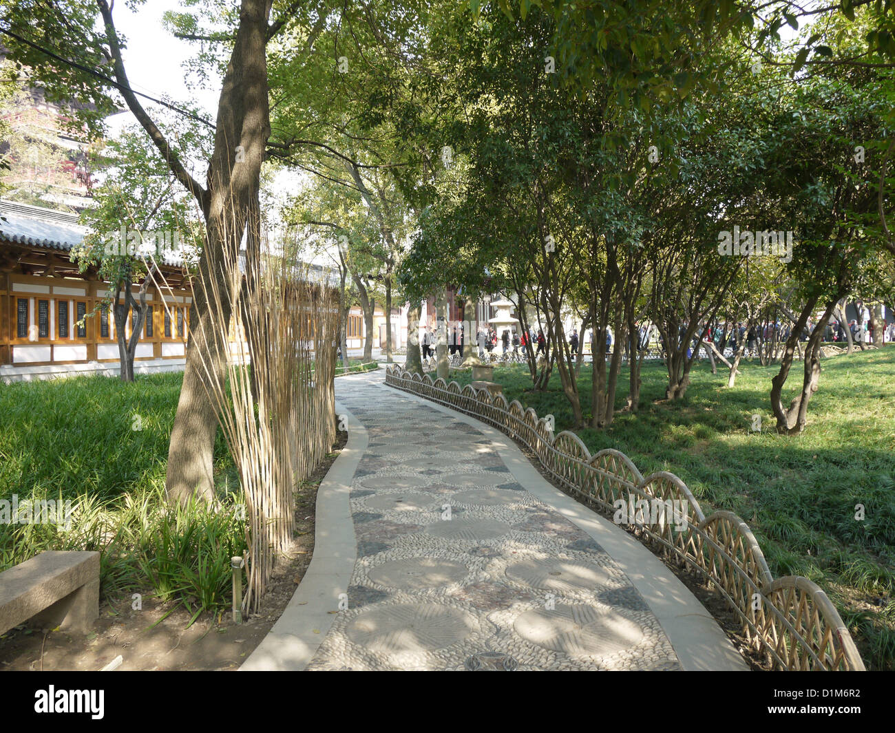 beautiful chinese garden pathway bamboo relax Stock Photo - Alamy