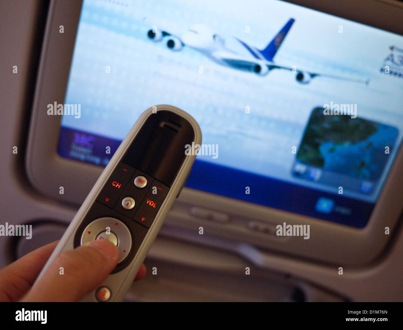 in cabin personal entertainment remote control Stock Photo - Alamy