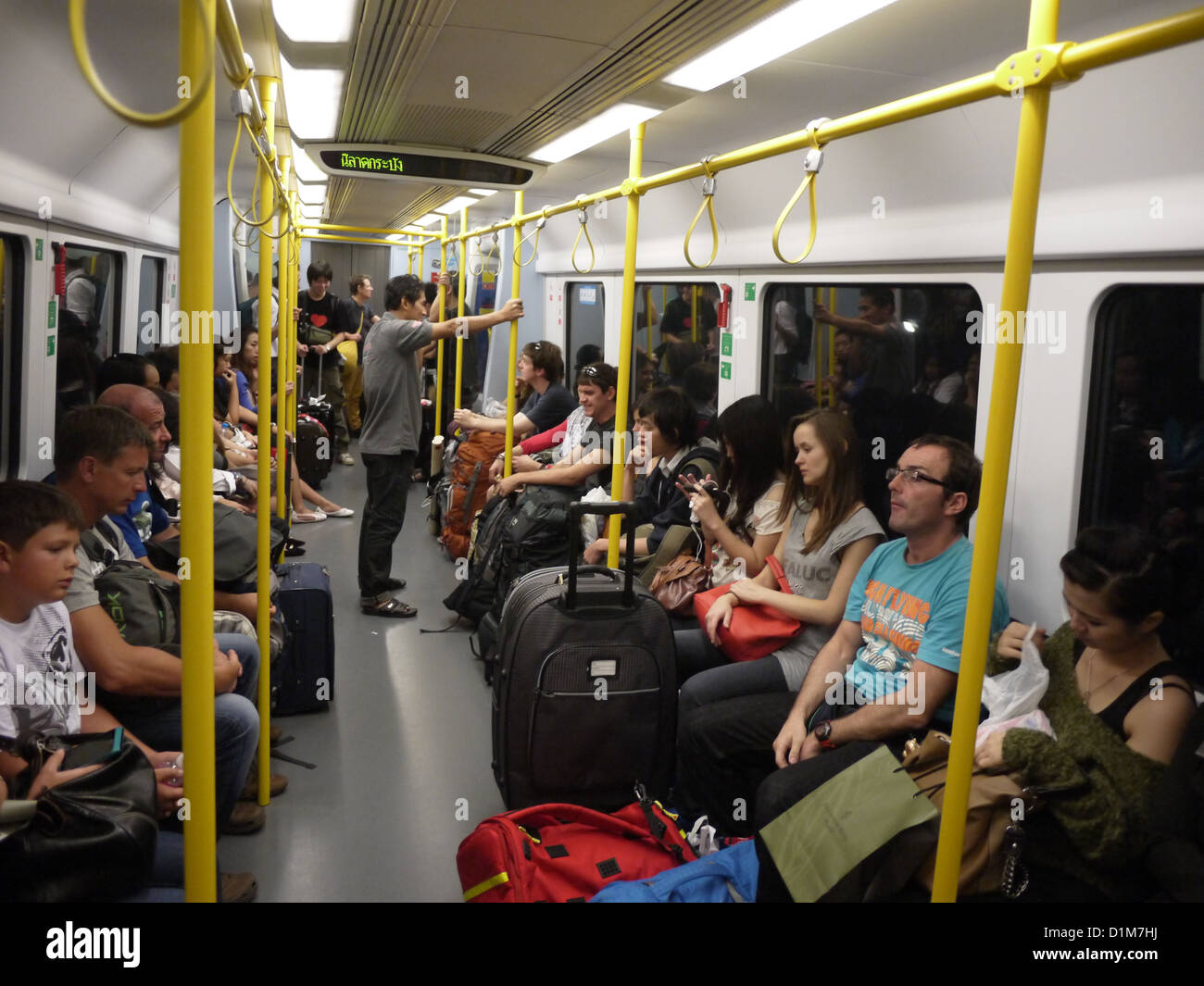 inside bangkok MRT train passenger Stock Photo - Alamy
