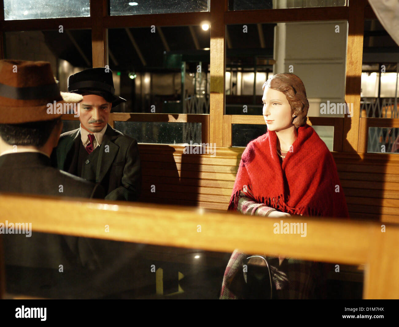 chinese wax figure sitting tram museum shanghai Stock Photo - Alamy