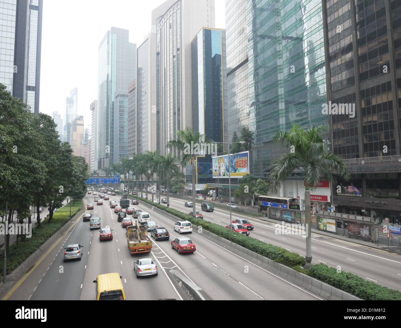 Hong Kong financial district road Stock Photo - Alamy