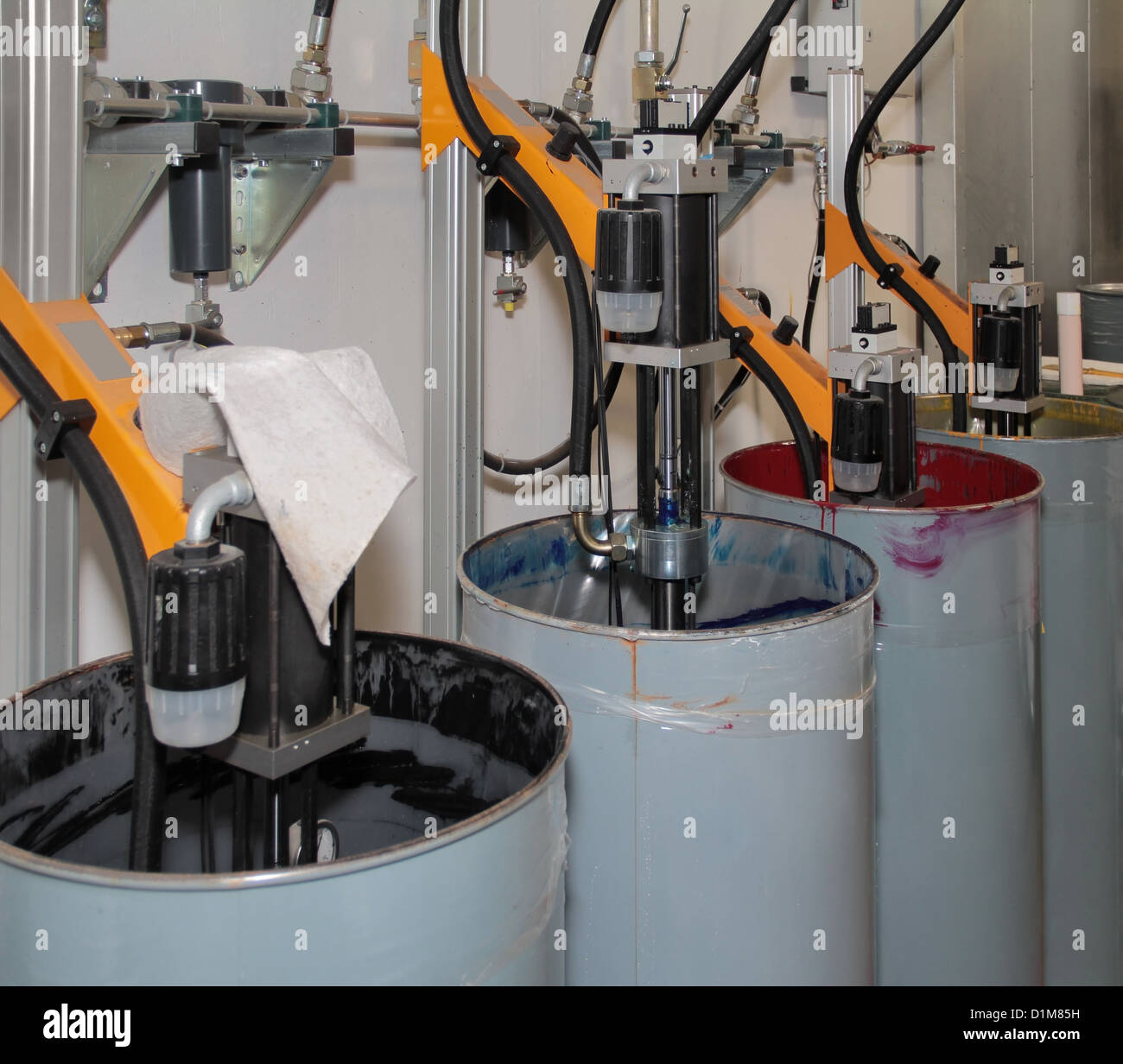ink pool detail of a offset printing machine Stock Photo - Alamy