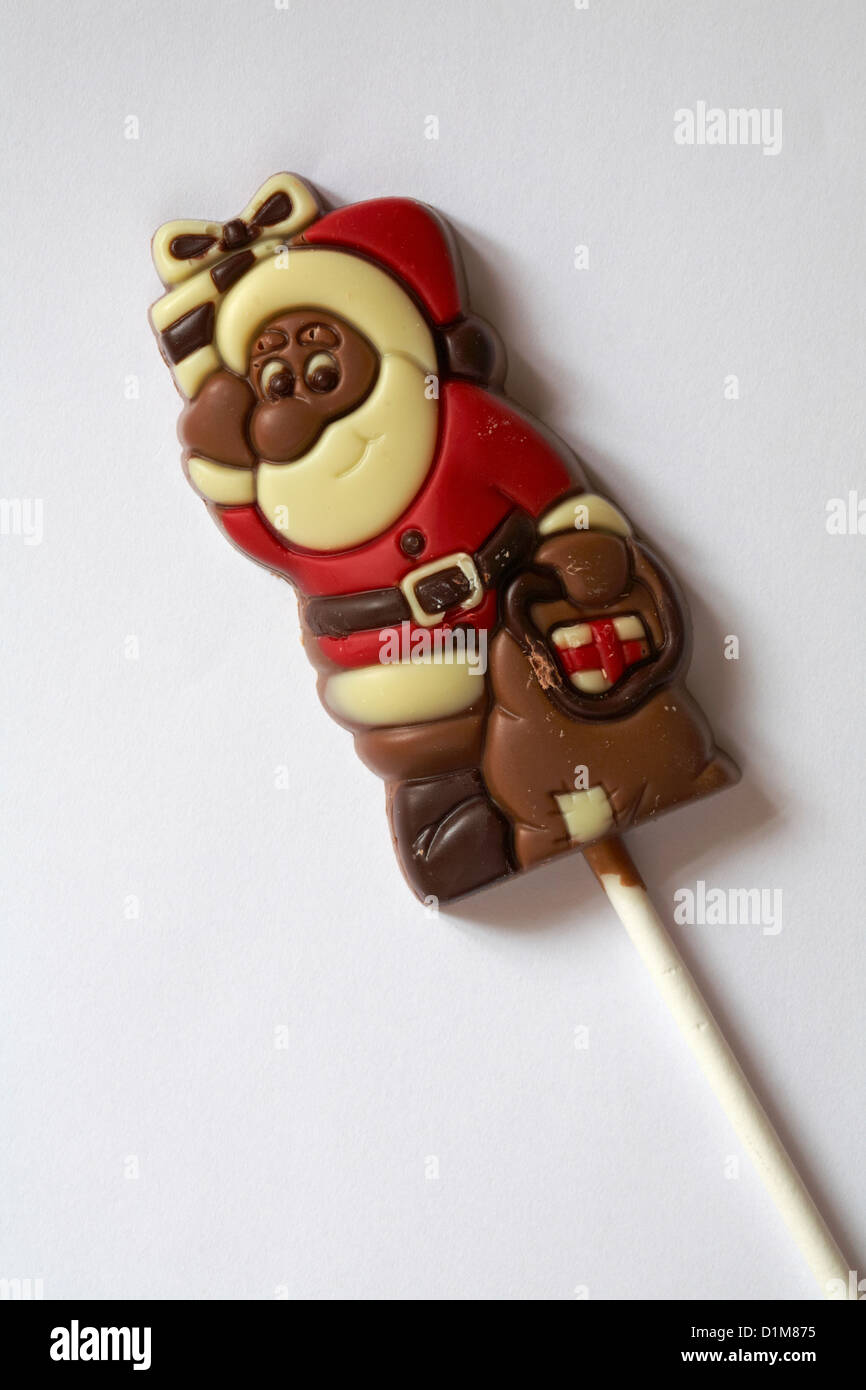 Father Christmas Santa Claus chocolate lolly ready for Christmas on ...