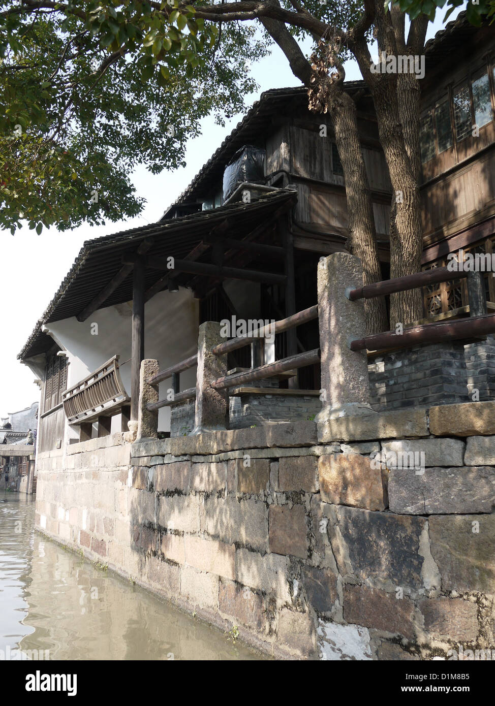ancient chinese stone walkway river canal Stock Photo - Alamy