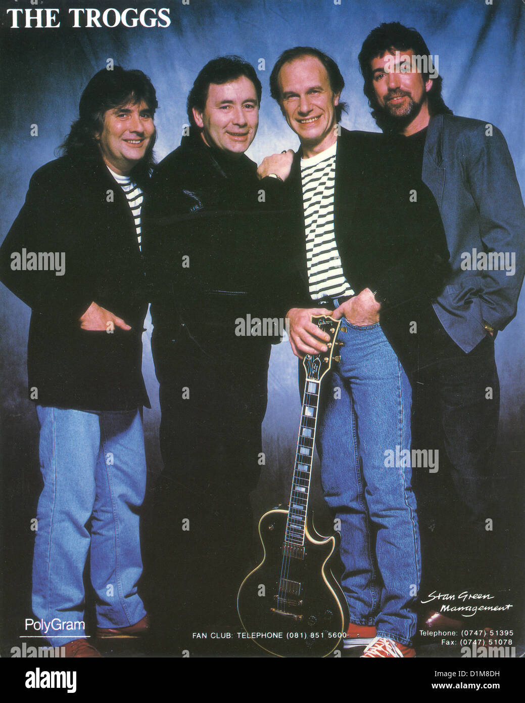 THE TROGGS Promotional photo of UK pop group about 1990 from l: Pete ...