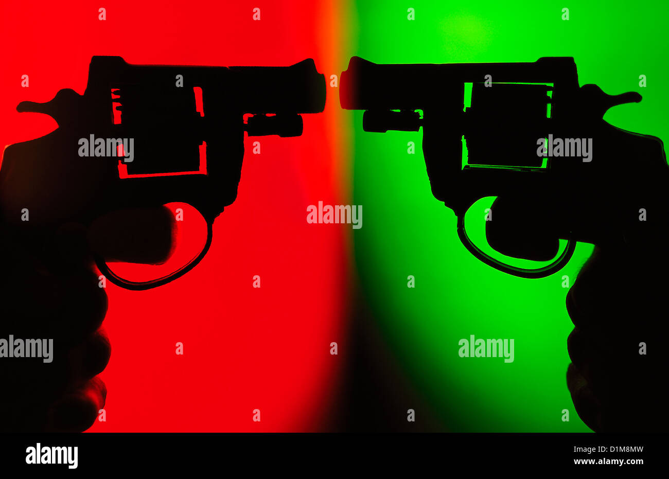 Firearm face off. Gunfight. ©mak Stock Photo - Alamy