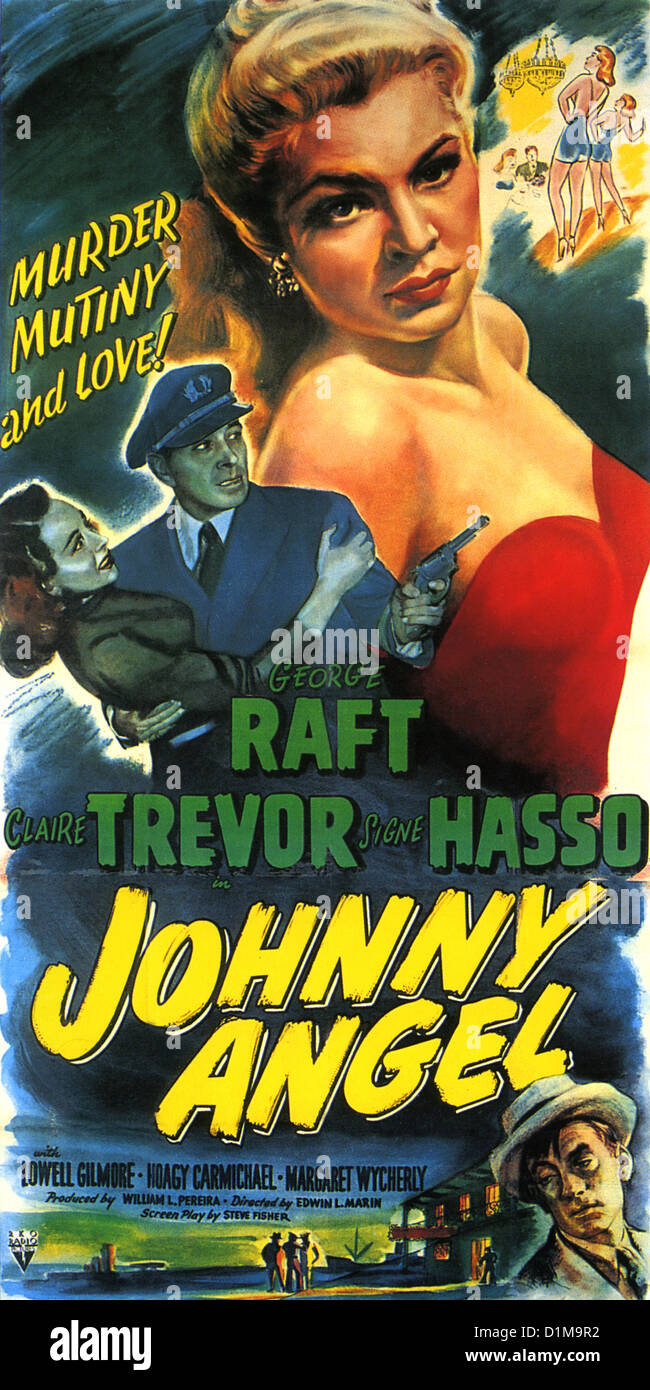 JOHNNY ANGEL Poster for 1945 RKO film with George Raft and Signe Hasso ...