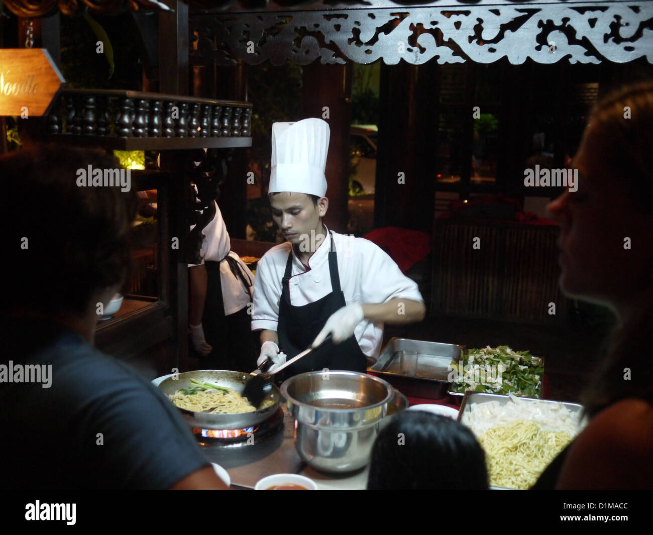 oriental male chef cooking customer Stock Photo - Alamy