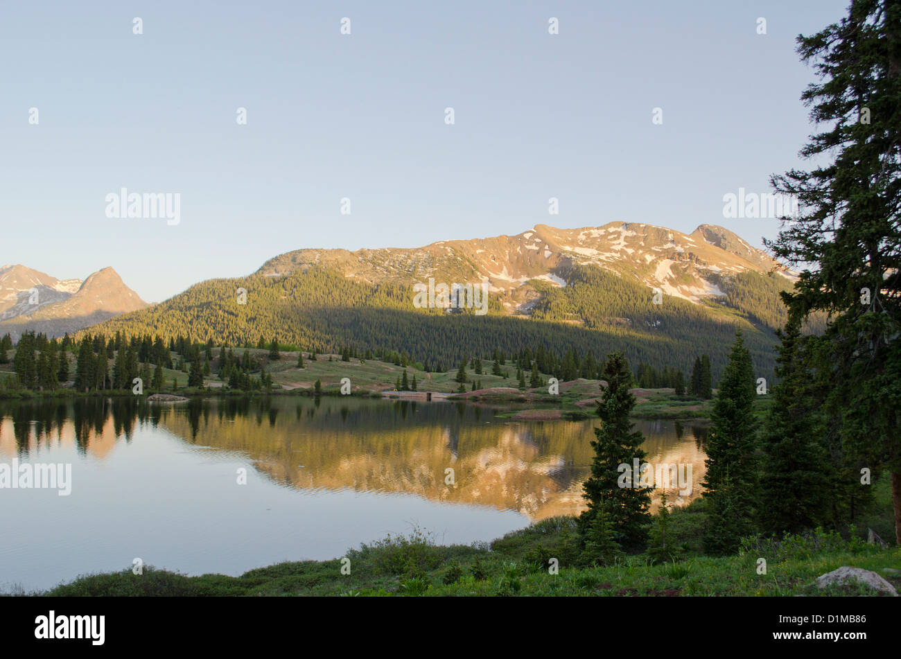 Molas lake camping high above the town of Silverton Colorado in the San ...
