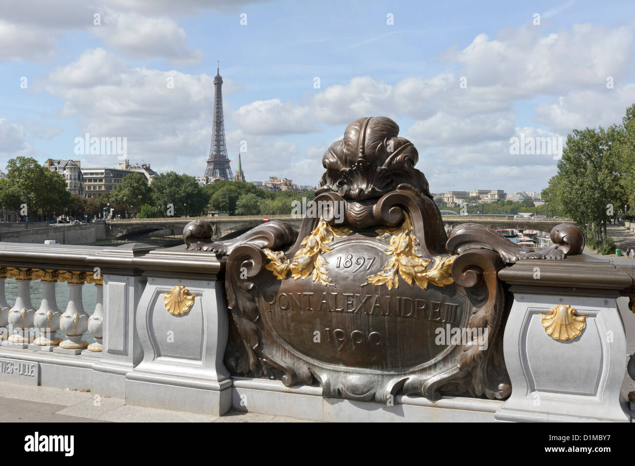 Commemorative Plaque on Pont Alexander III, Paris, France Stock Photo ...