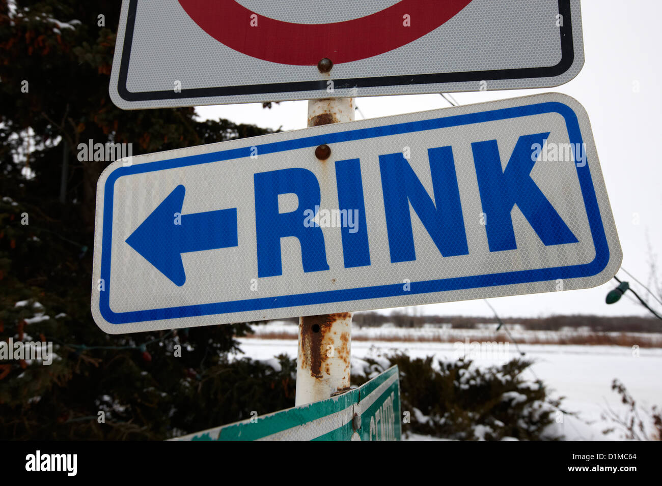 sign for an ice rink Kamsack Saskatchewan Canada Stock Photo - Alamy