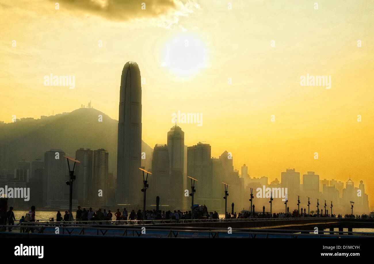 Hong Kong sunset Stock Photo - Alamy