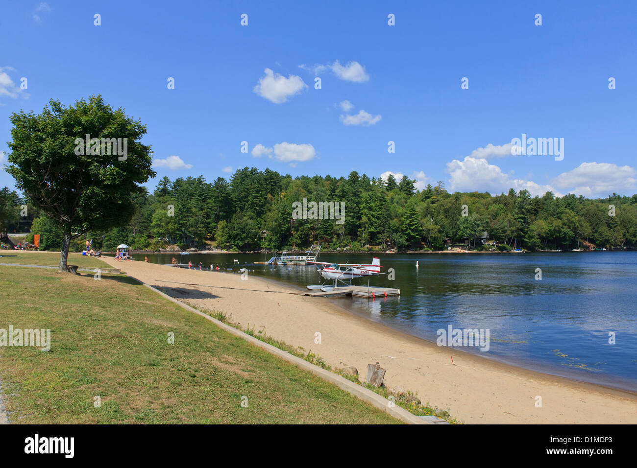 Float plane on Long Lake, New York Adirondacks region Stock Photo - Alamy