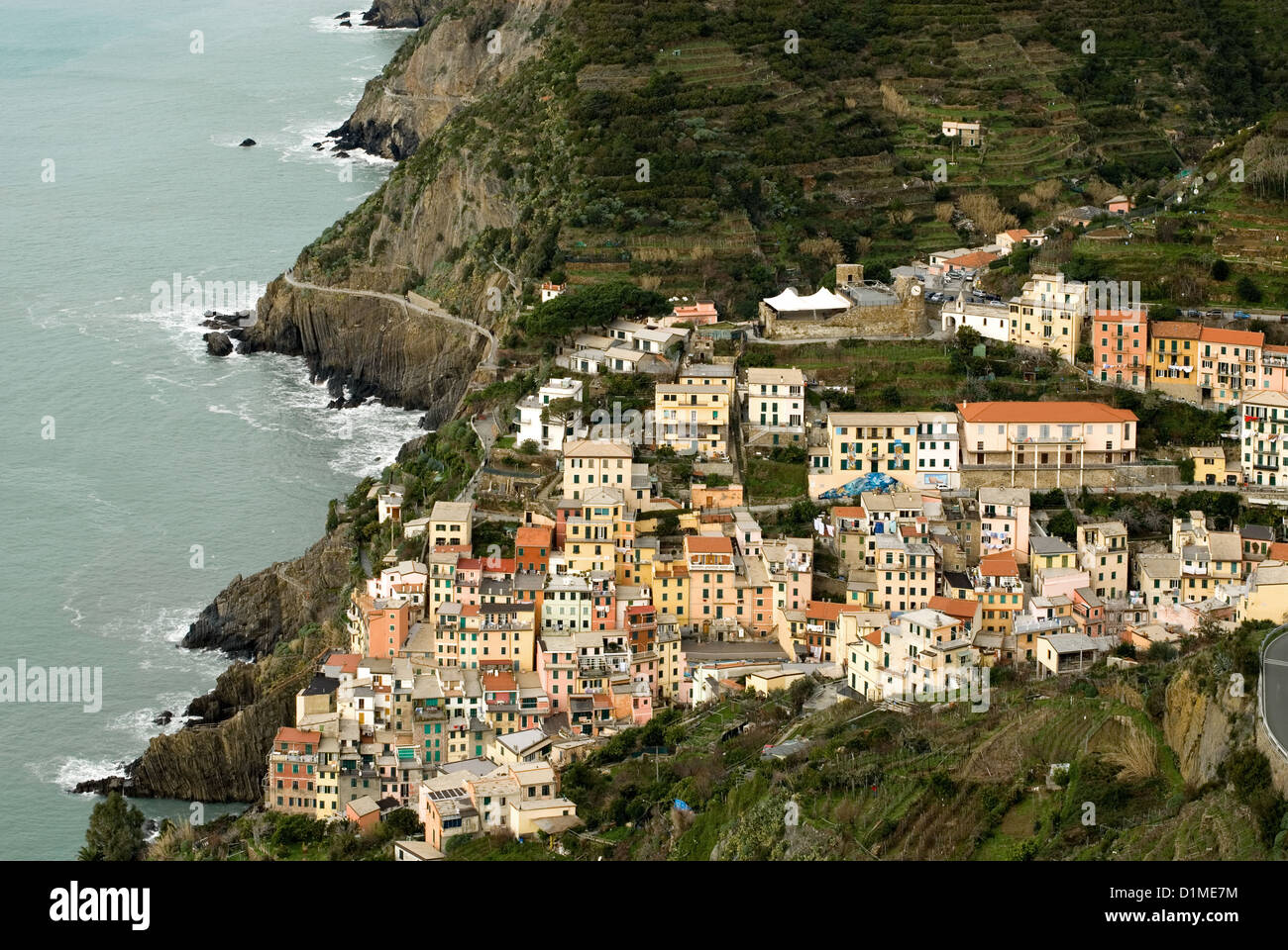 The quaint, picturesque fishing village of Riomaggiore, Cinque Terre ...