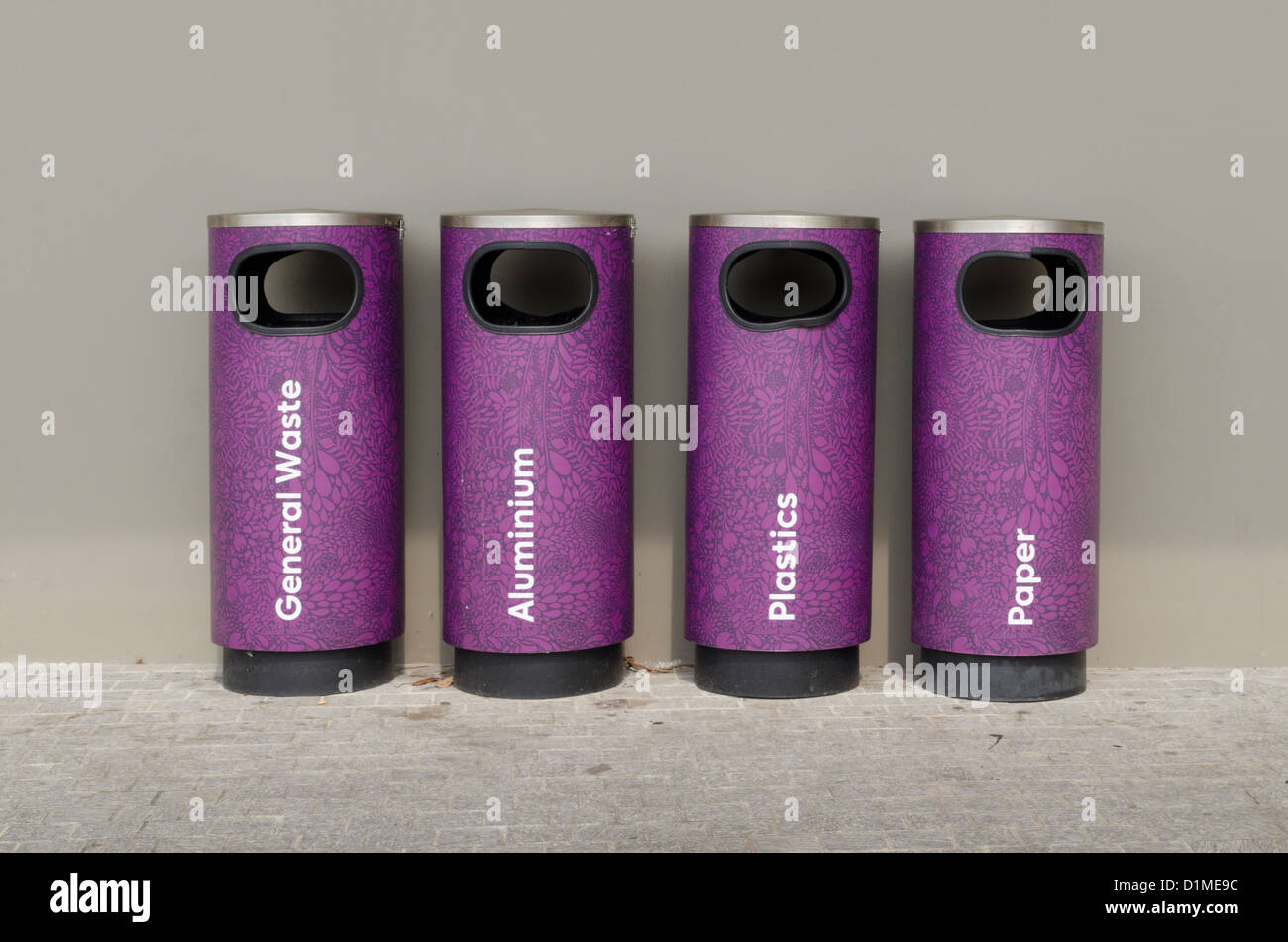 Separate recycling bins in Singapore Stock Photo - Alamy