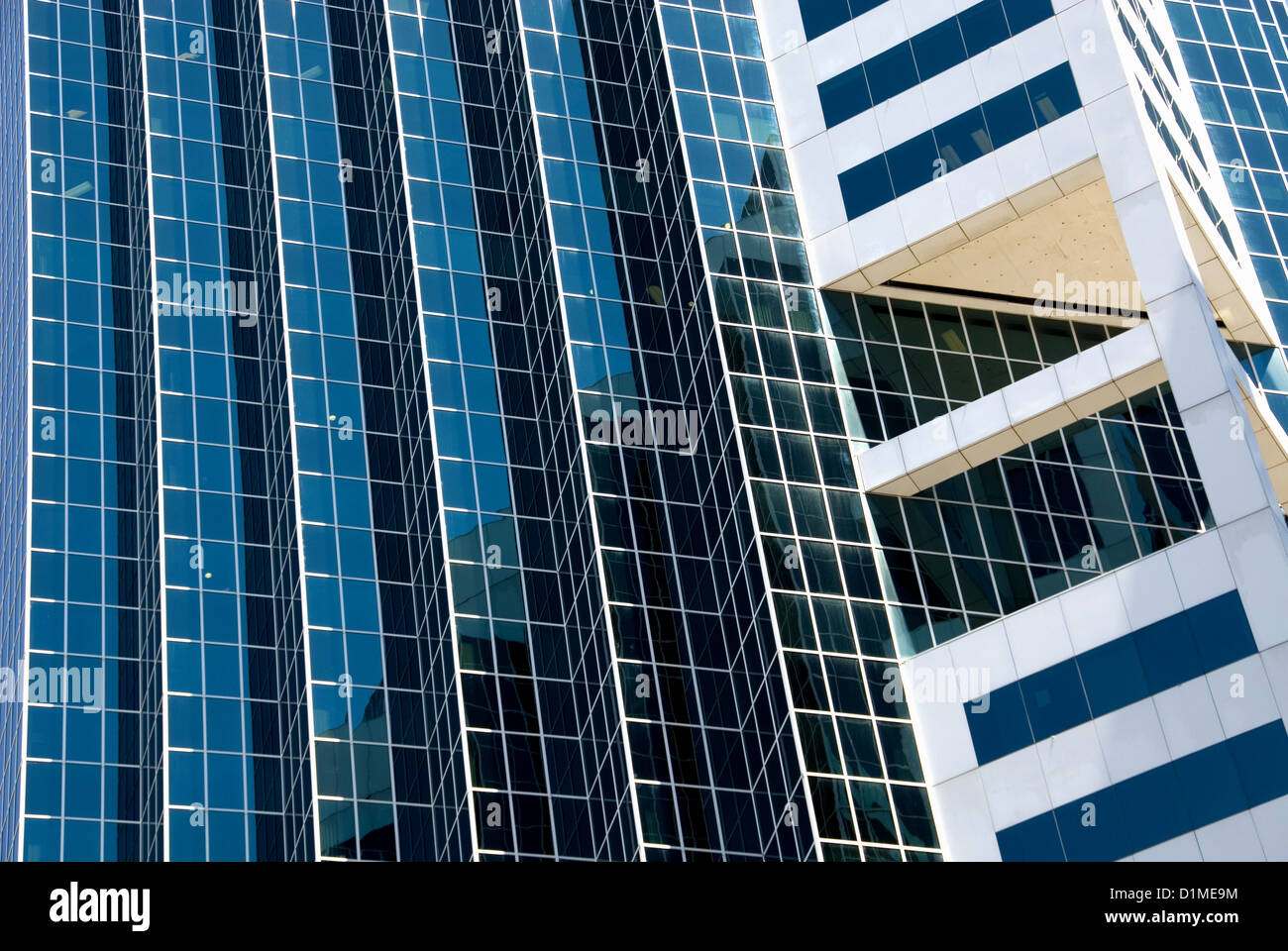 The glass facade of an inner-city building, Sydney, Australia Stock ...