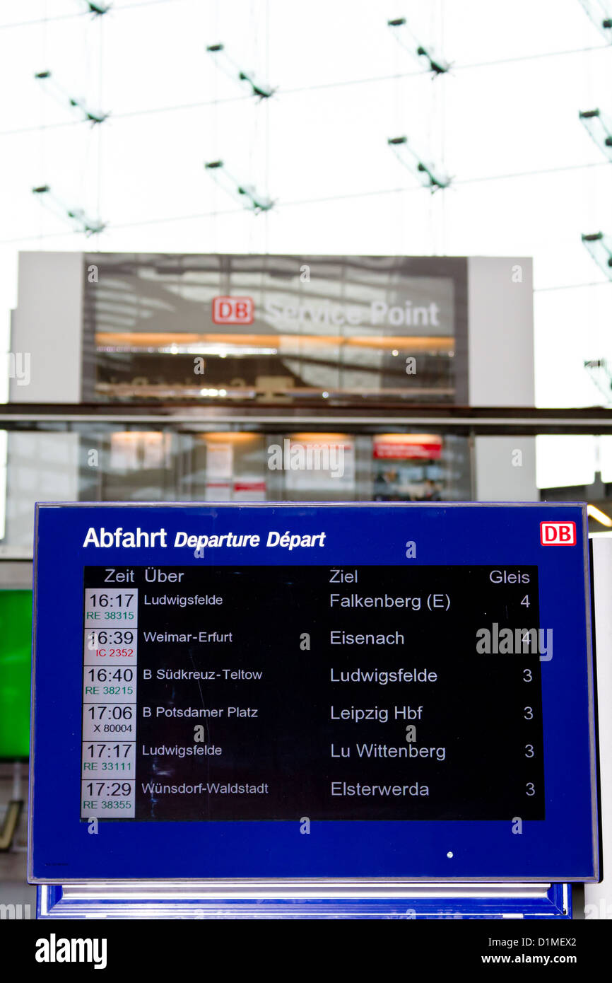 Information Board in the Main Railway Station in Berlin, Germany Stock ...
