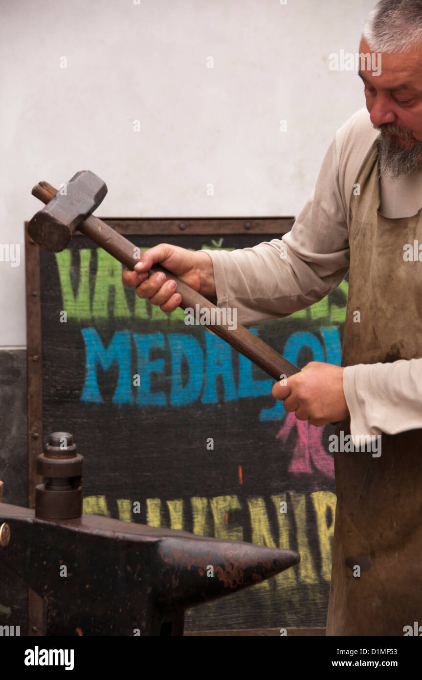 Presentation of blacksmith work Stock Photo - Alamy