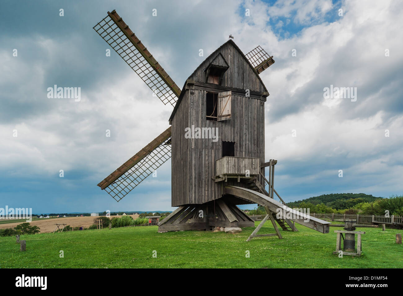 In 1779 built windmill, post mill, Pudagla, Usedom Island, County ...