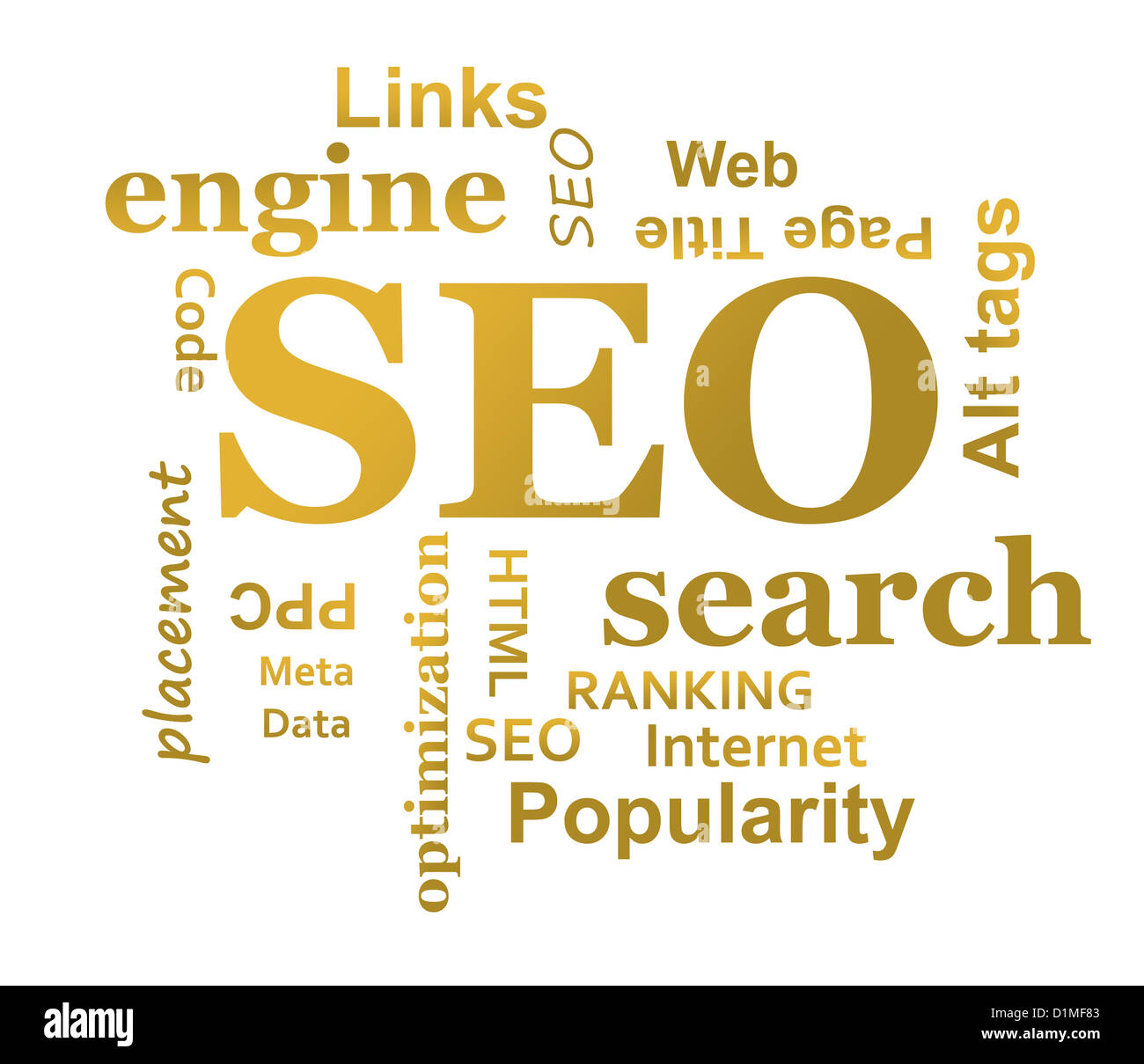 SEO word cloud isolated on white background Stock Photo - Alamy