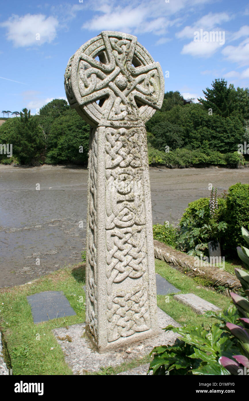 Celtic Cross Wheelhead Cross St Just in Roseland Cornwall England UK ...