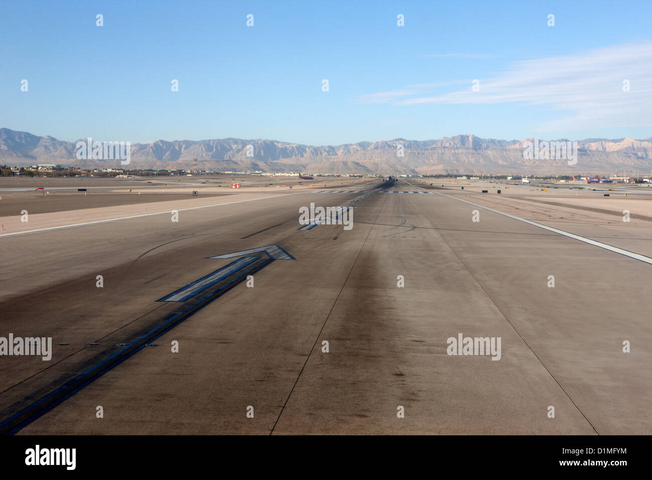 looking down the runway at McCarran International airport Las Vegas ...