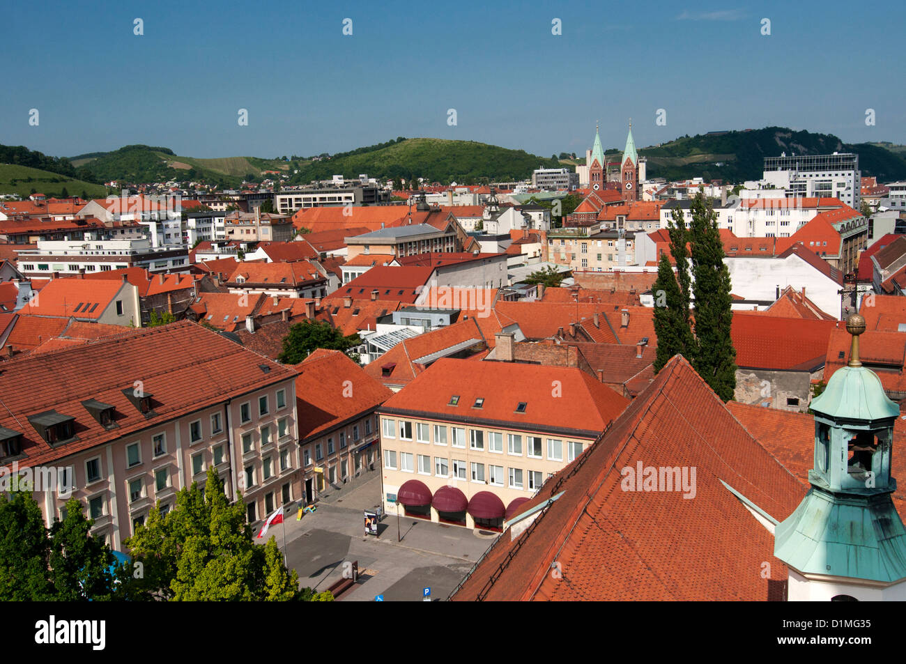 Overlooking Maribor city centre Stock Photo - Alamy