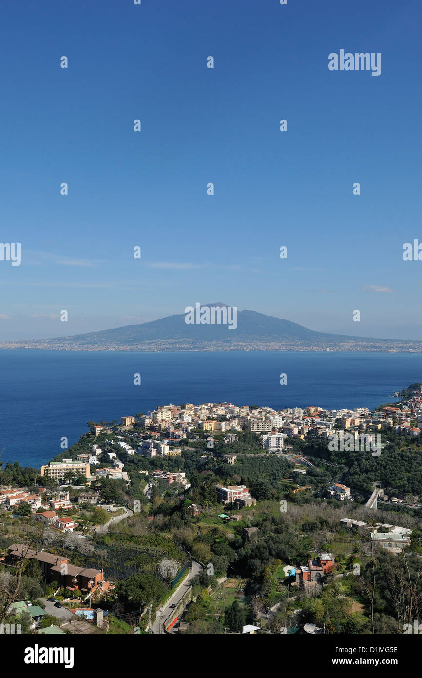 Vico Equense. Italy. The small coastal town of Vico Equense overlooking ...