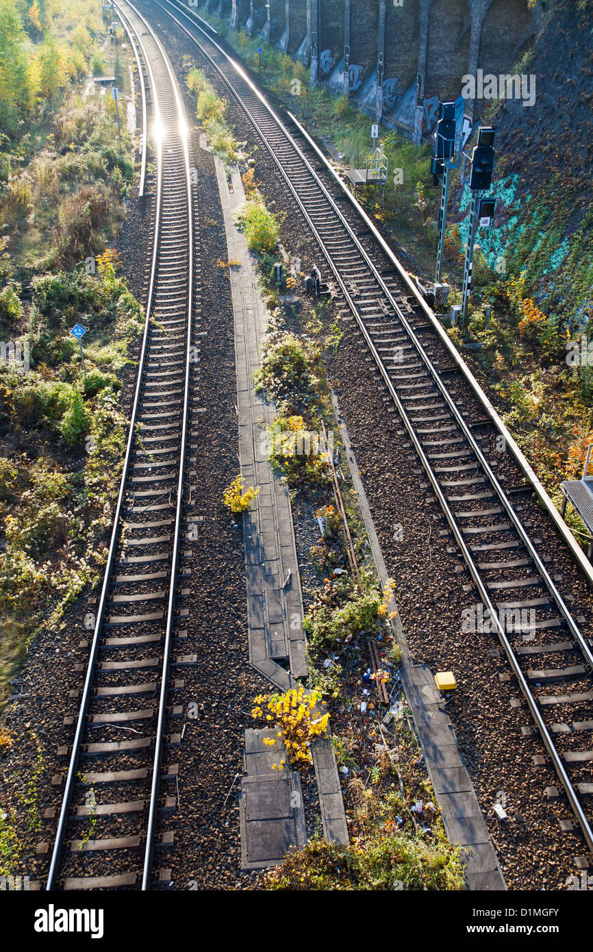 Railroad Tracks in Gesundbrunnen in Berlin, Germany Stock Photo - Alamy