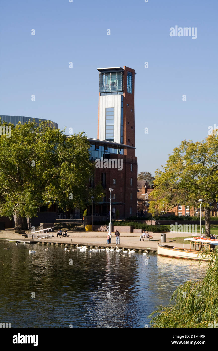 RSC theatre from River Stratford upon Avon Warwickshire England UK ...