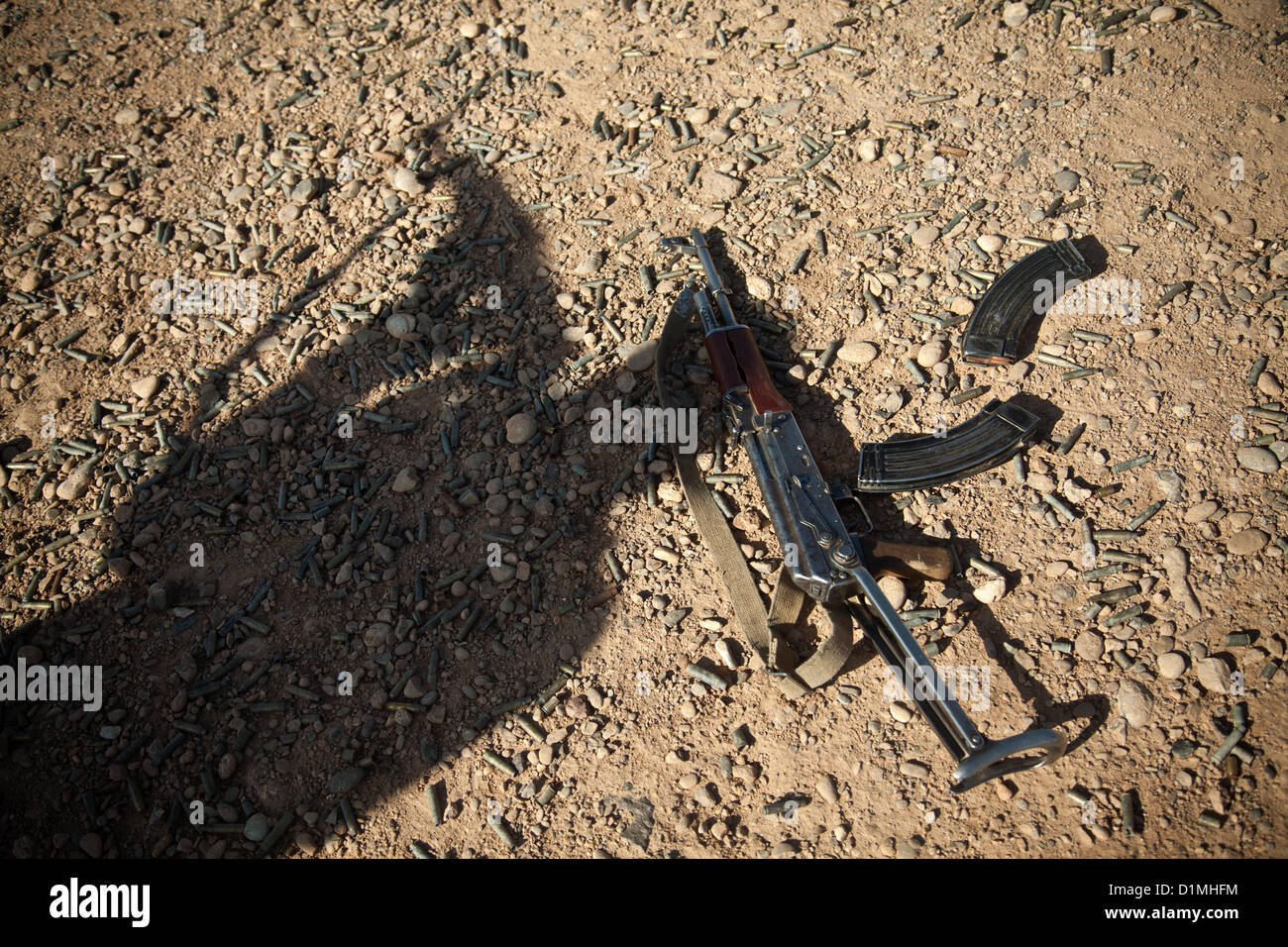 A coalition force member operates a Mark 44 minigun during live fire ...